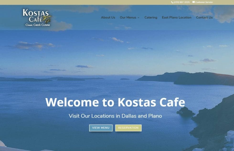 Click4Corp | Web Design Company Dallas, TX | Kostas Cafe